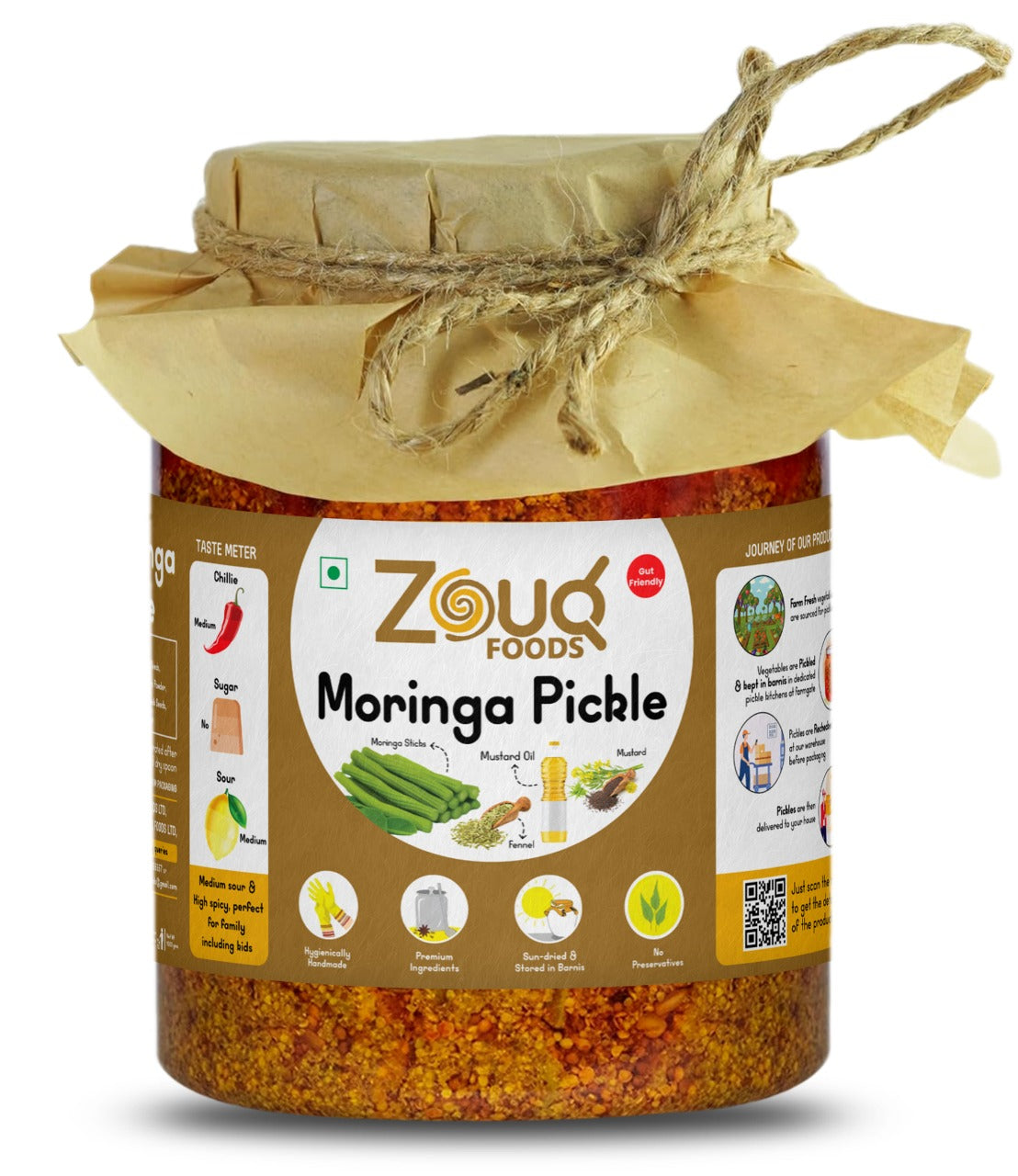 ZouqFoods Moringa Roots Pickle in Mustard Oil – 1200 Grams