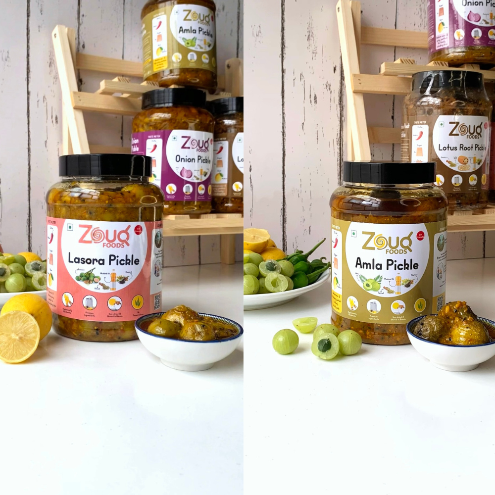 Zouq Foods Lasora & Amla Pickle Combo – Premium Pickles in Mustard Oil ...
