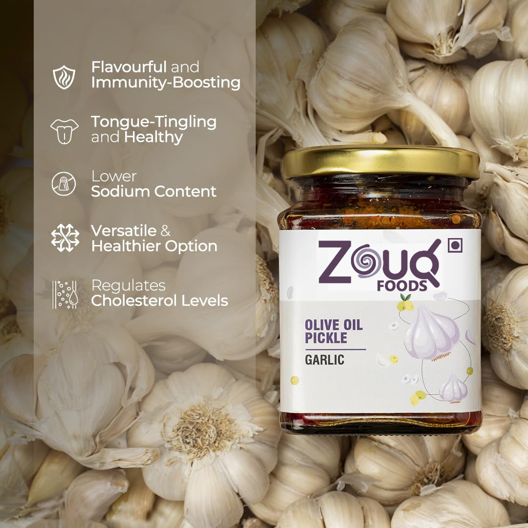 Zouq Garlic Pickle in Olive Oil 390 Grams – ZouqFoods
